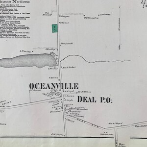 Branchburg Map, Original 1873 Monmouth County, New Jersey Atlas, Deal ...