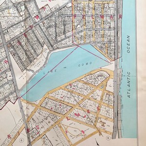 Belmar New Jersey Map, Original 1941 Monmouth County Atlas, Belmar ...