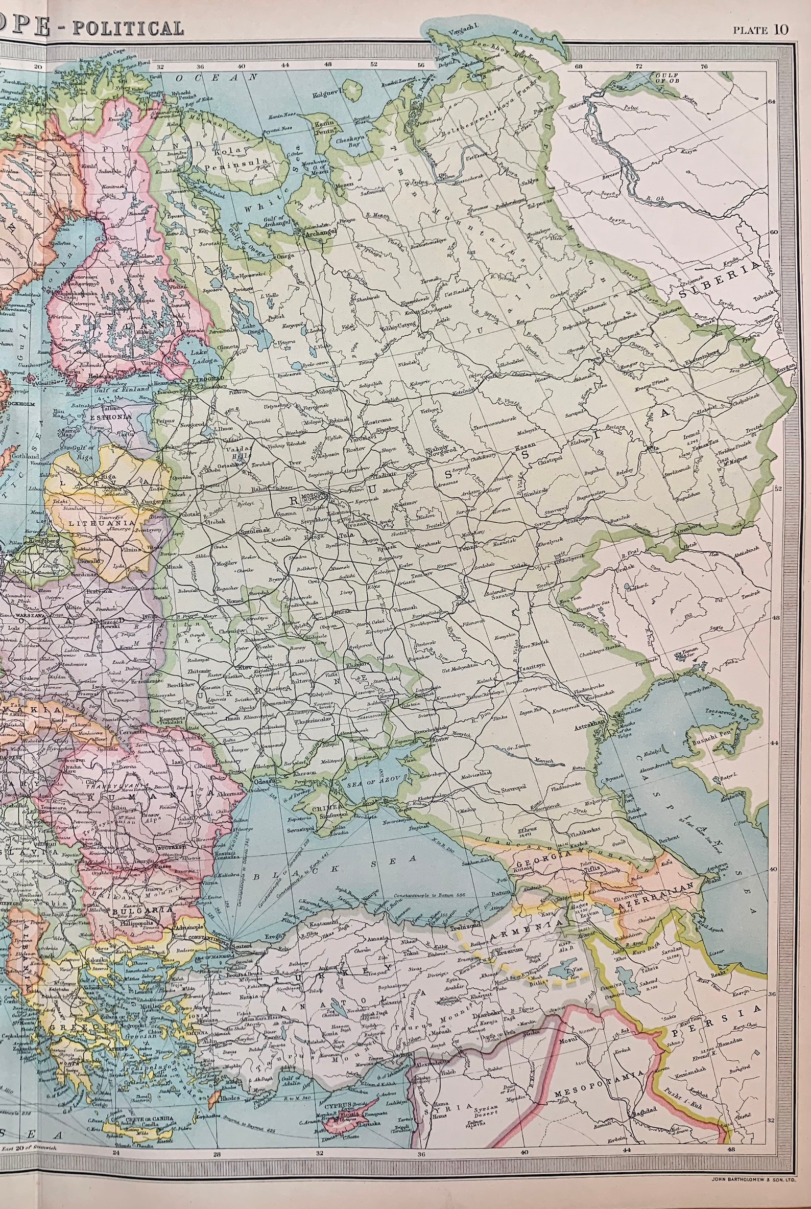 Europe Map, Original 1922 Times Atlas, Europe Political Map, France ...