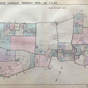 Villanova Map, Original 1937 Main Line Atlas, Bryn Mawr, Harriton Park ...