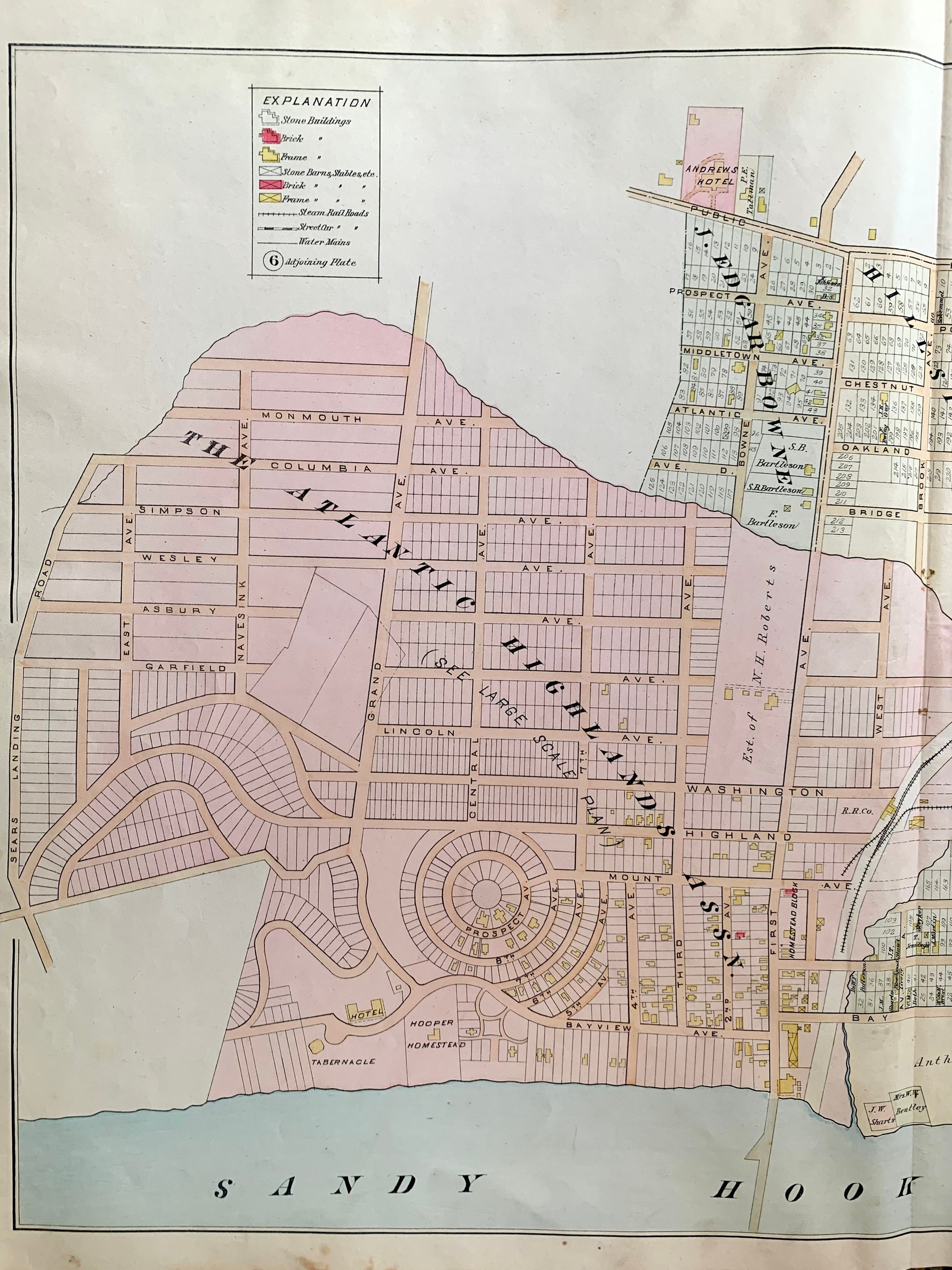 Atlantic Highlands Map Original 1889 Monmouth County Atlas - Etsy