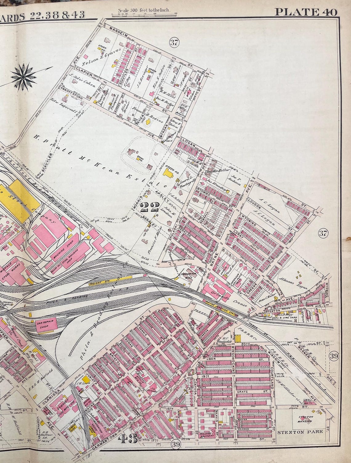 Nicetown Map, North Philadelphia Map, Original 1910 City of ...