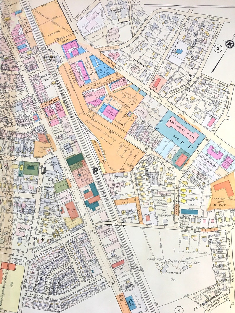 Ardmore Map 1961 Original Main Line Atlas Map Lower Merion - Etsy