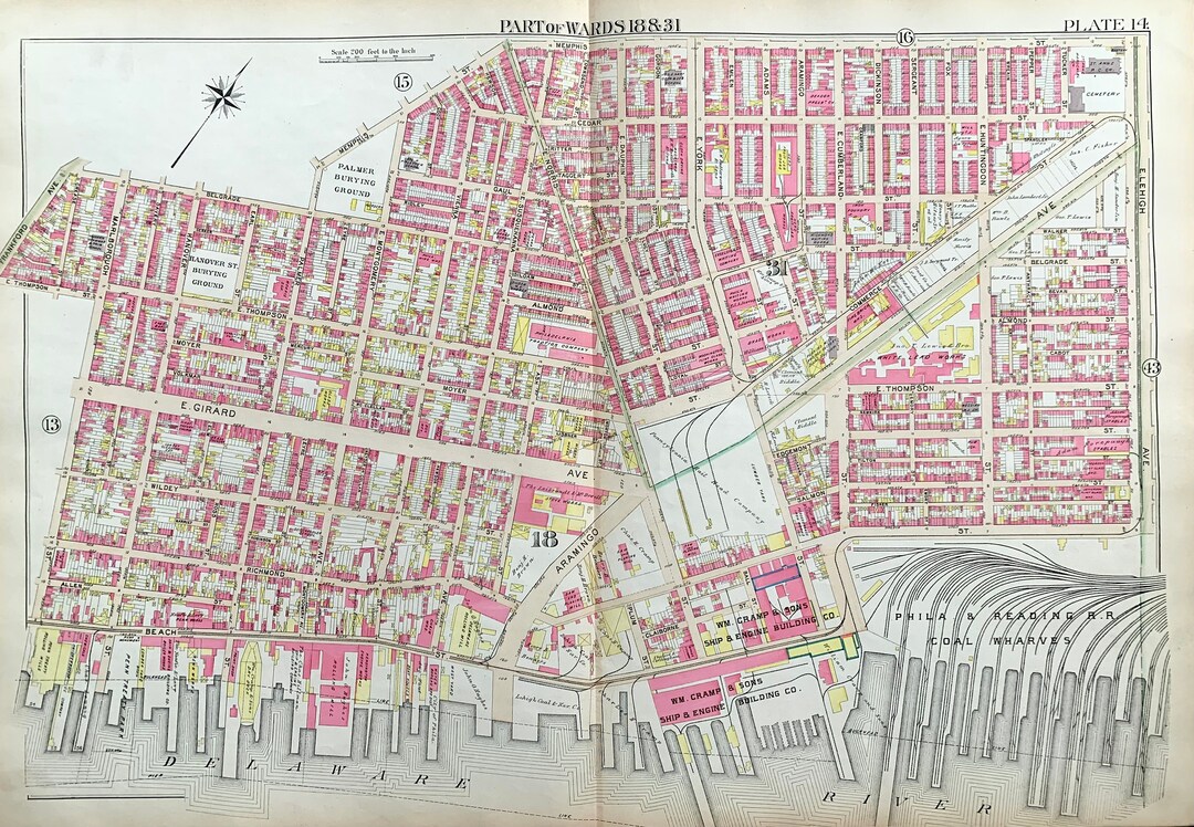 Fishtown Map, Original 1910 Philadelphia Atlas, Kensington Map - Etsy