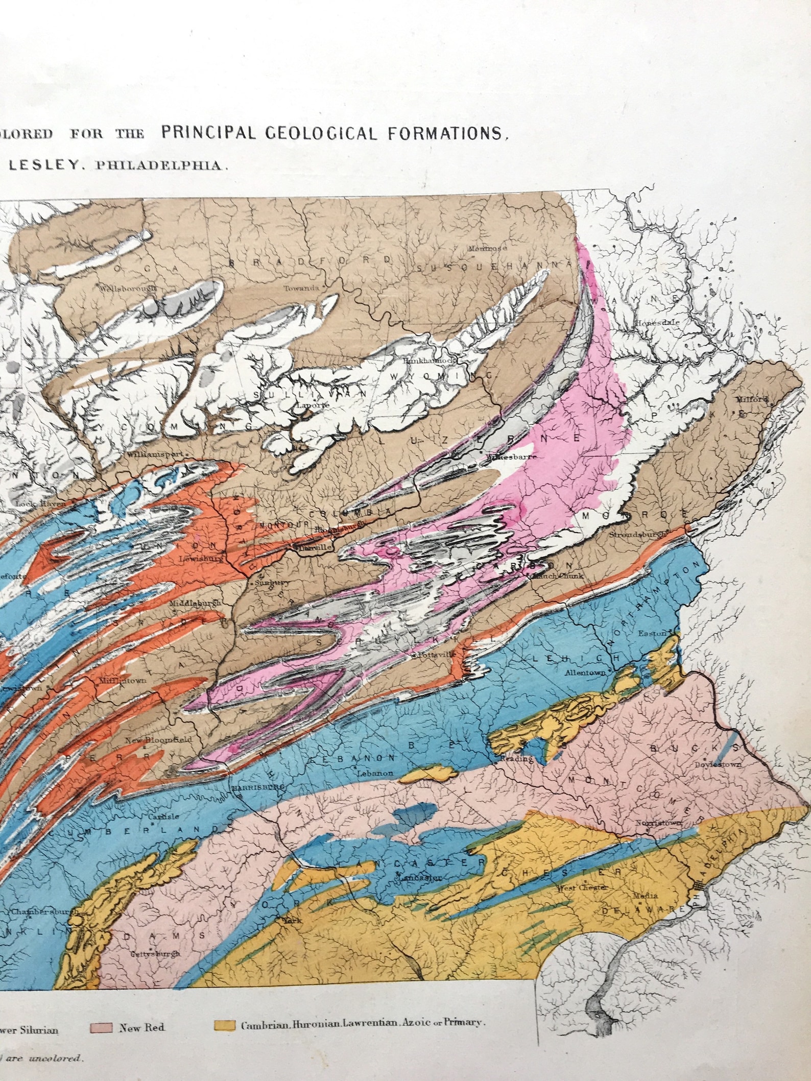 Pennsylvania Geologic Formations Map Original 1872 State - Etsy