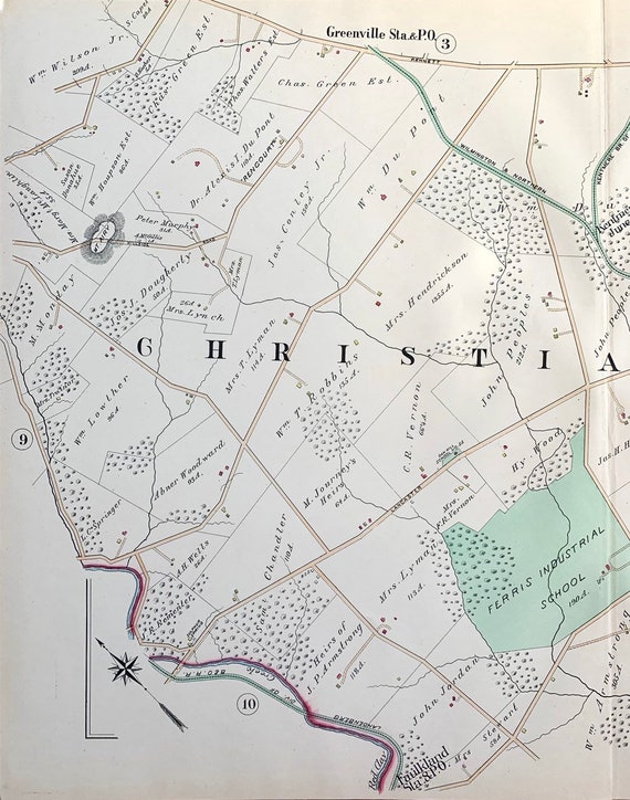 Home & Living Globes & Maps Home Décor Elsmere Original hand colored ...