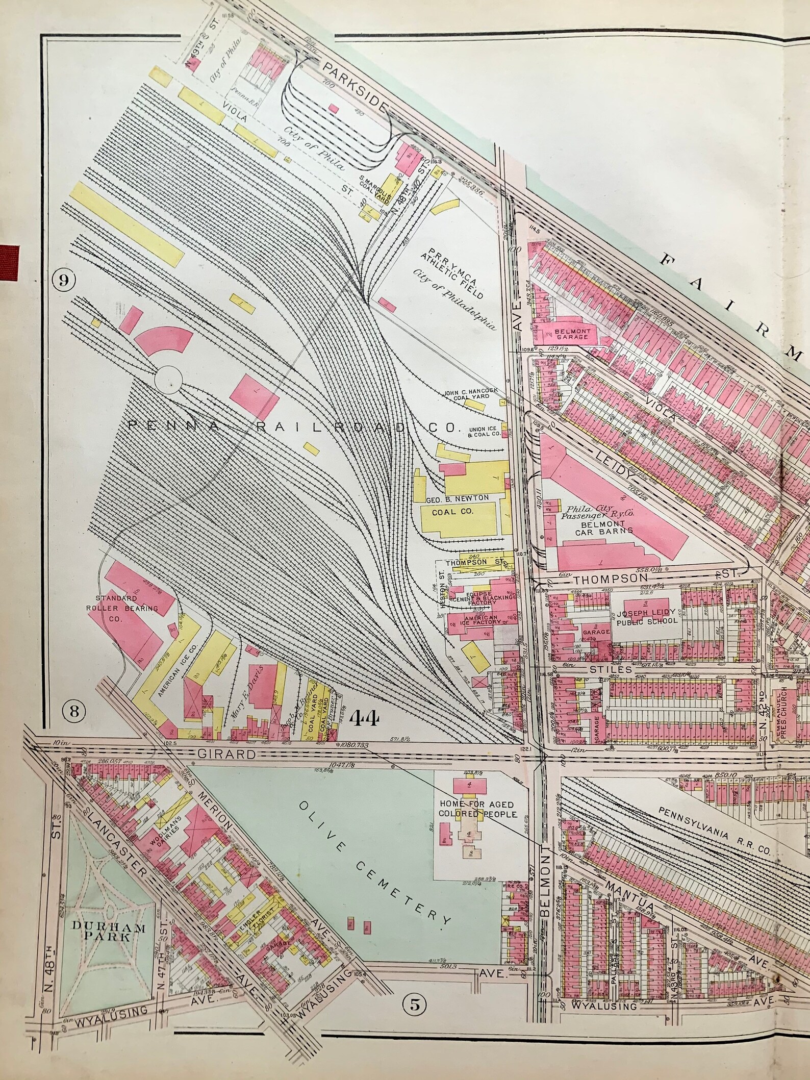 West Parkside Map, Original 1926 West Philadelphia Atlas, Belmont ...