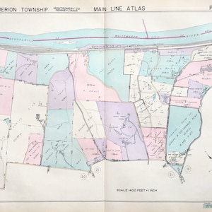 Merion Square 1937 Main Line Property Atlas Map of Lower Merion ...
