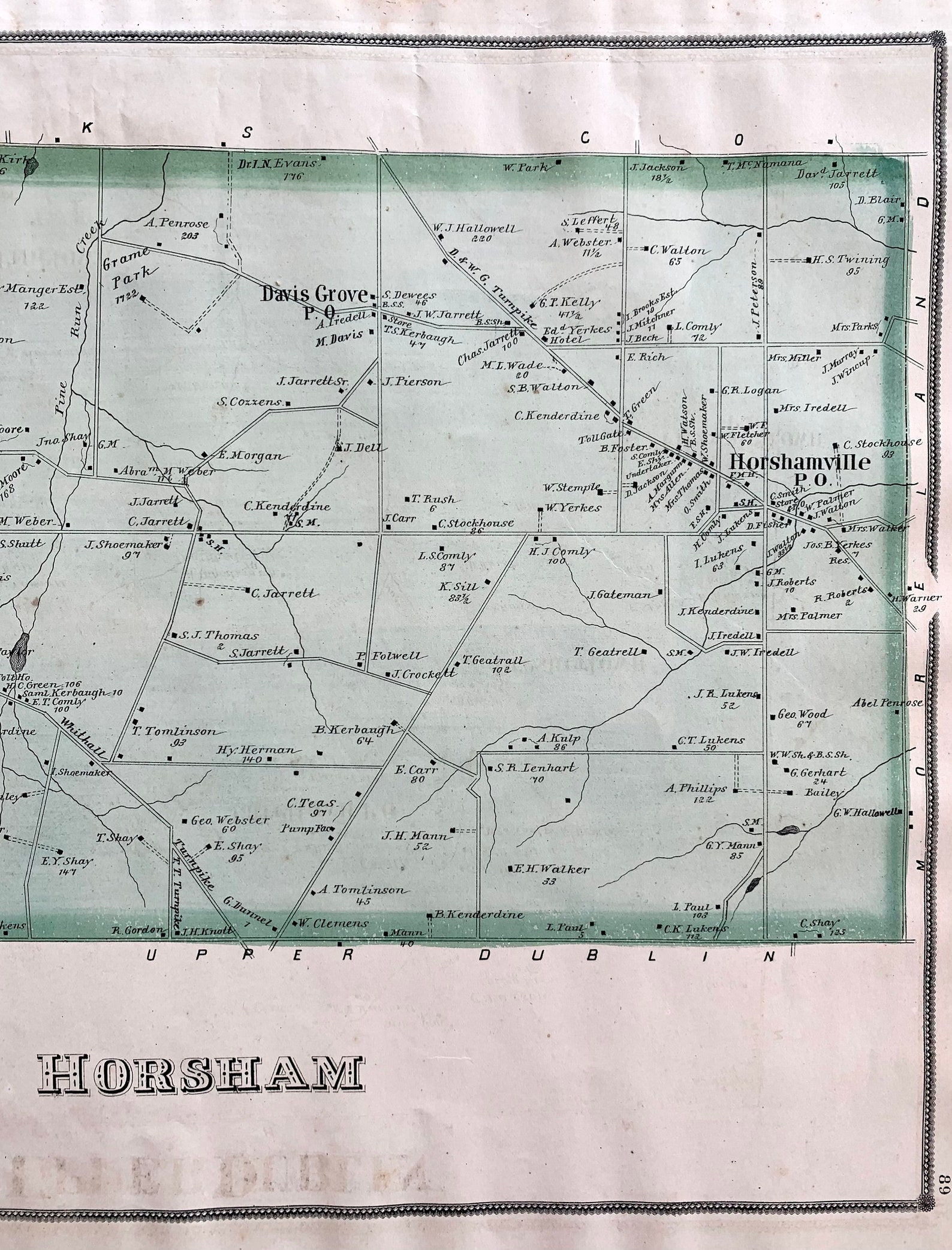 Horsham Map Original 1877 Montgomery County Atlas - Etsy