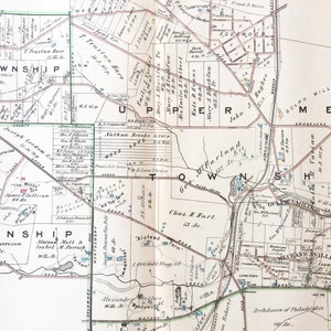 Upper Merion Township Map, Original 1926 Main Line Atlas, Gulph Mills ...