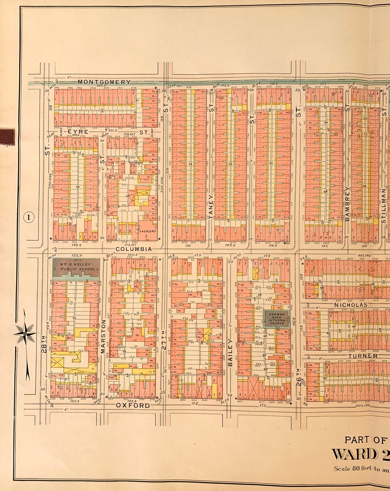 Brewerytown Map, Strawberry Mansion Map, Original 1907 City of ...