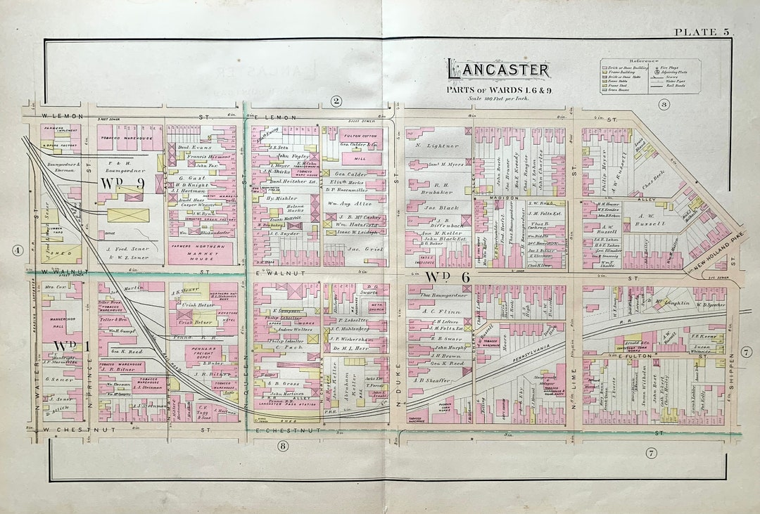 Lancaster City Map, Original Lancaster, Musser Park - Etsy