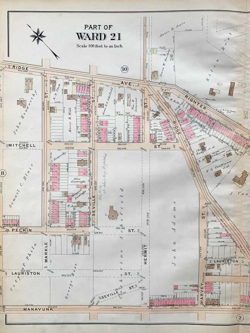 Manayunk Map Original 1911 City of Philadelphia Atlas - Etsy