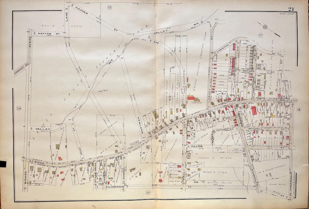 Roxborough Map, Original 1929 Ward 21 Philadelphia Atlas, Manayunk - Etsy