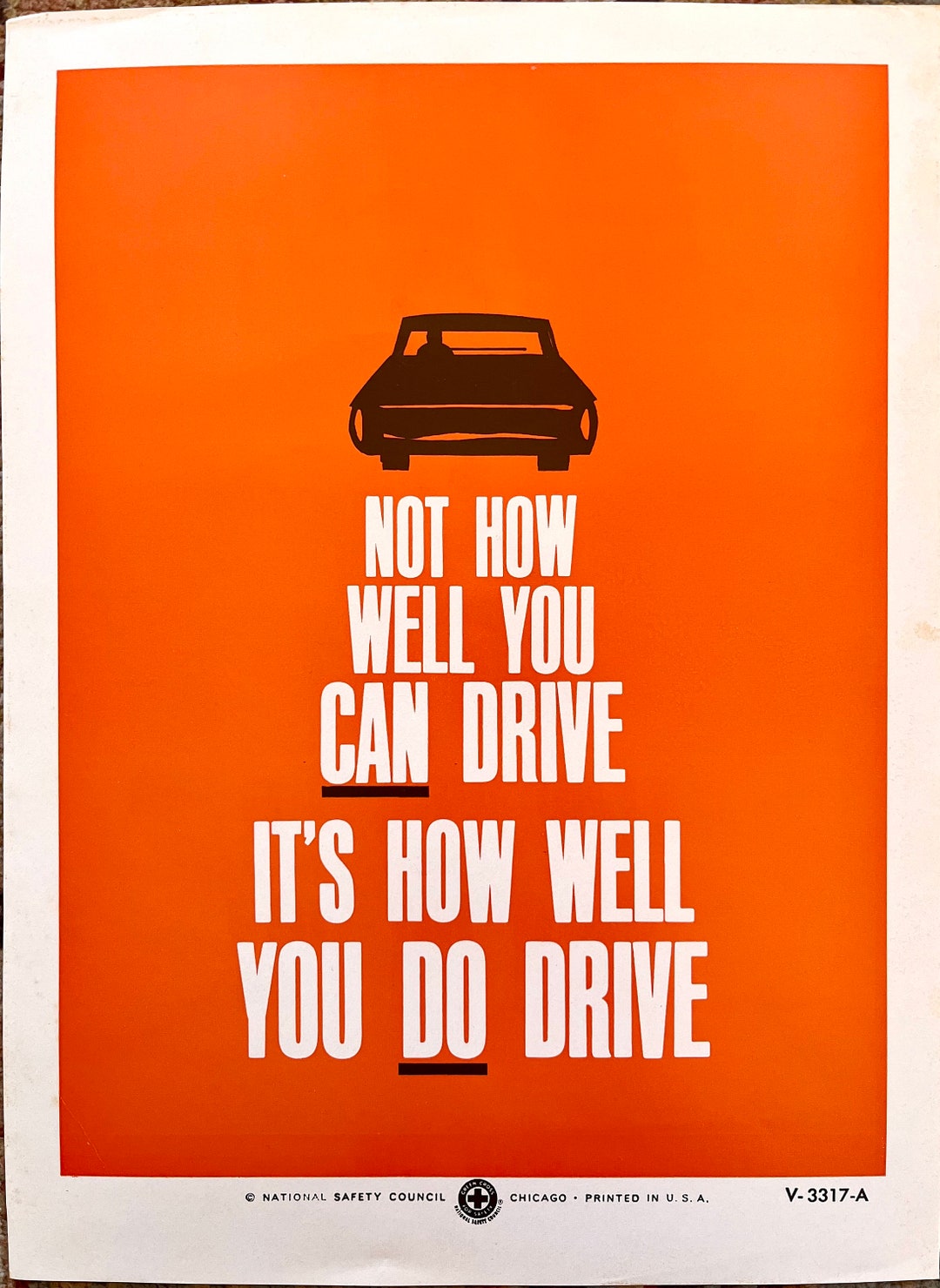 Safety Poster, Vintage National Safety Council, Drivers Education, Safe ...