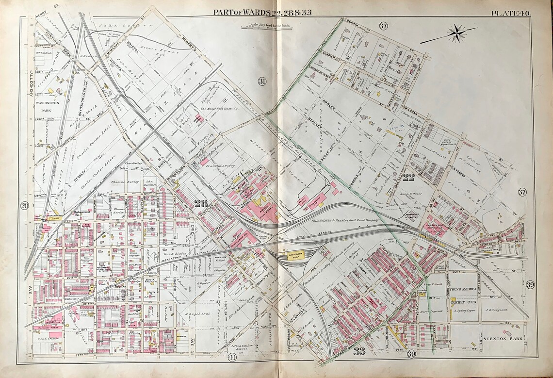 Nicetown Map North Philadelphia Map Original 1910 City of - Etsy