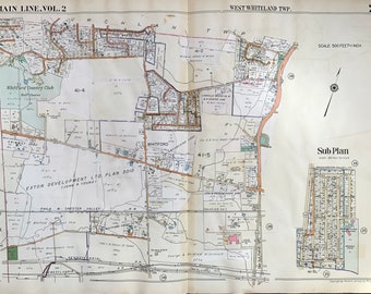 West Whiteland Township Map, Original 1873 Chester County Pennsylvania ...