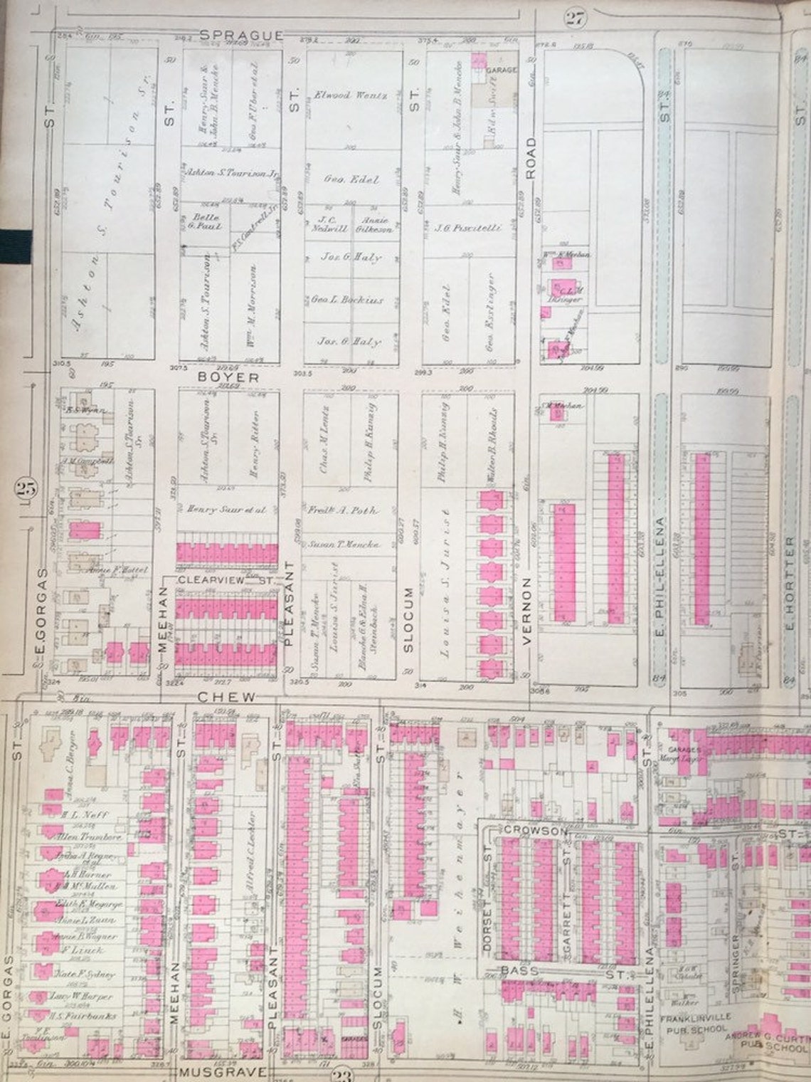 Mount Airy Map, East Mount Airy Map, 1923 Original City of Philadelphia ...