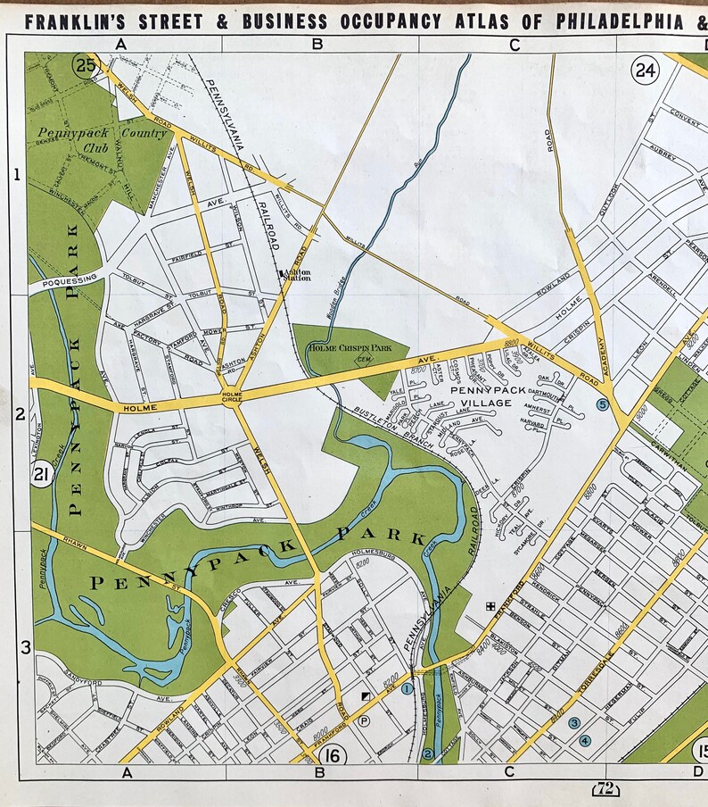 Torresdale Map Original 1946 Franklin Survey Atlas Holme - Etsy Australia