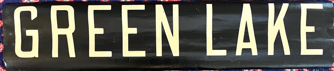 Green Lake Sign, Vintage 1950s Seattle Washington Trackless Trolley Bus ...