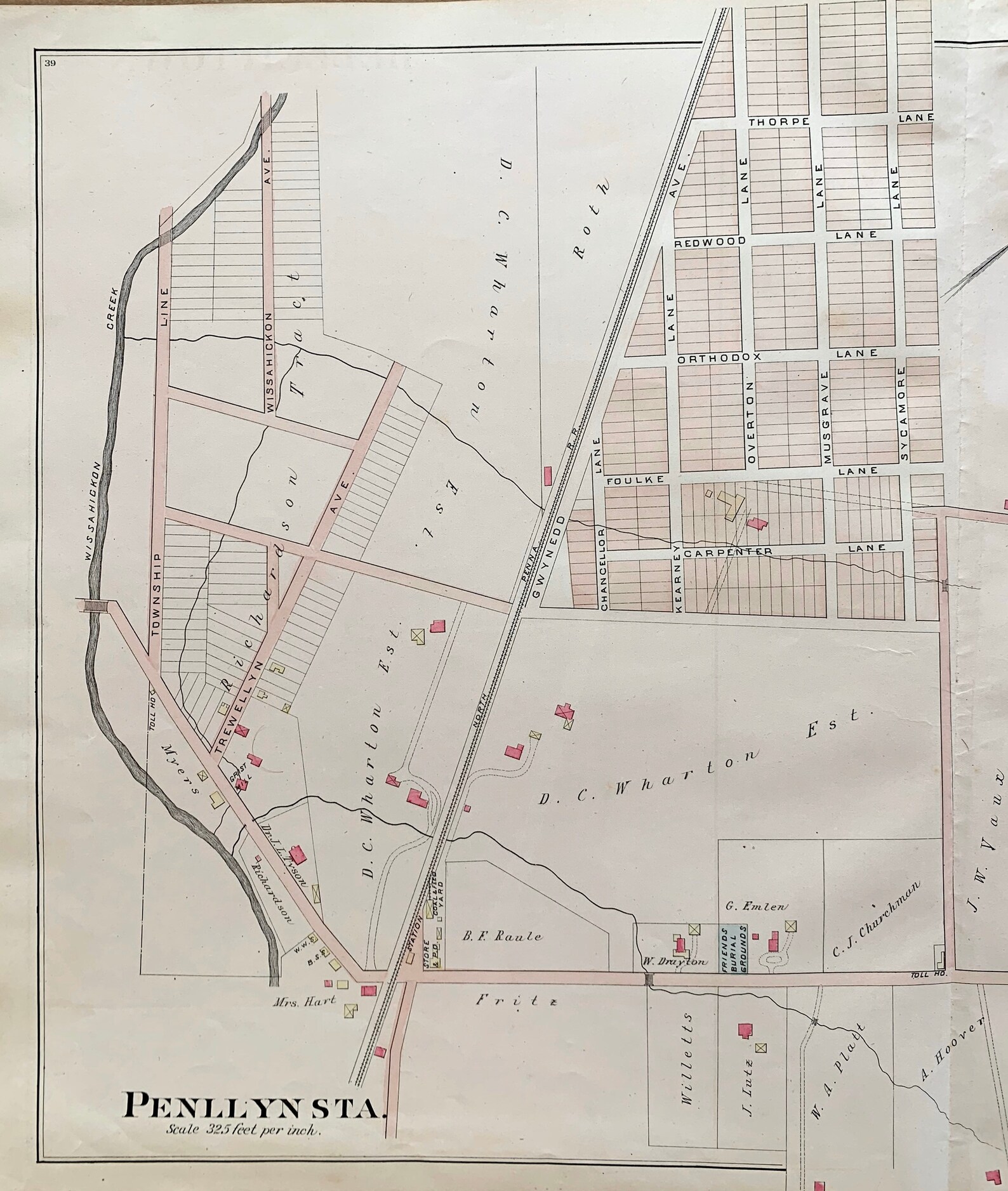 Antique Penllyn Map Hellertown Map Original 1886 North - Etsy