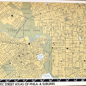 West Philadelphia Map, Upper Darby Map, Original 1951 City of ...