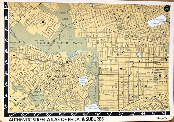 West Philadelphia Map Upper Darby Map Original 1936 City of - Etsy