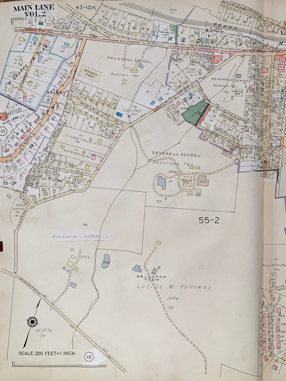 Berwyn Map, Original 1963 Franklins Atlas, Easttown Township, Devon - Etsy