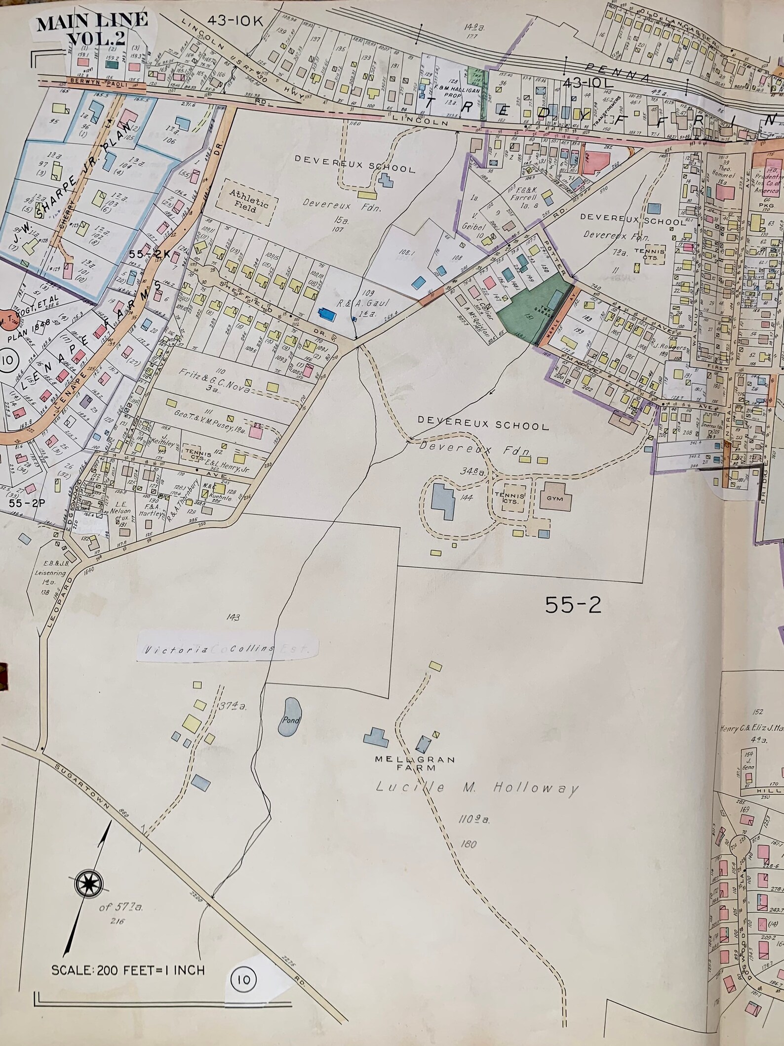 Berwyn Map, Original 1963 Franklins Atlas, Easttown Township, Devon - Etsy