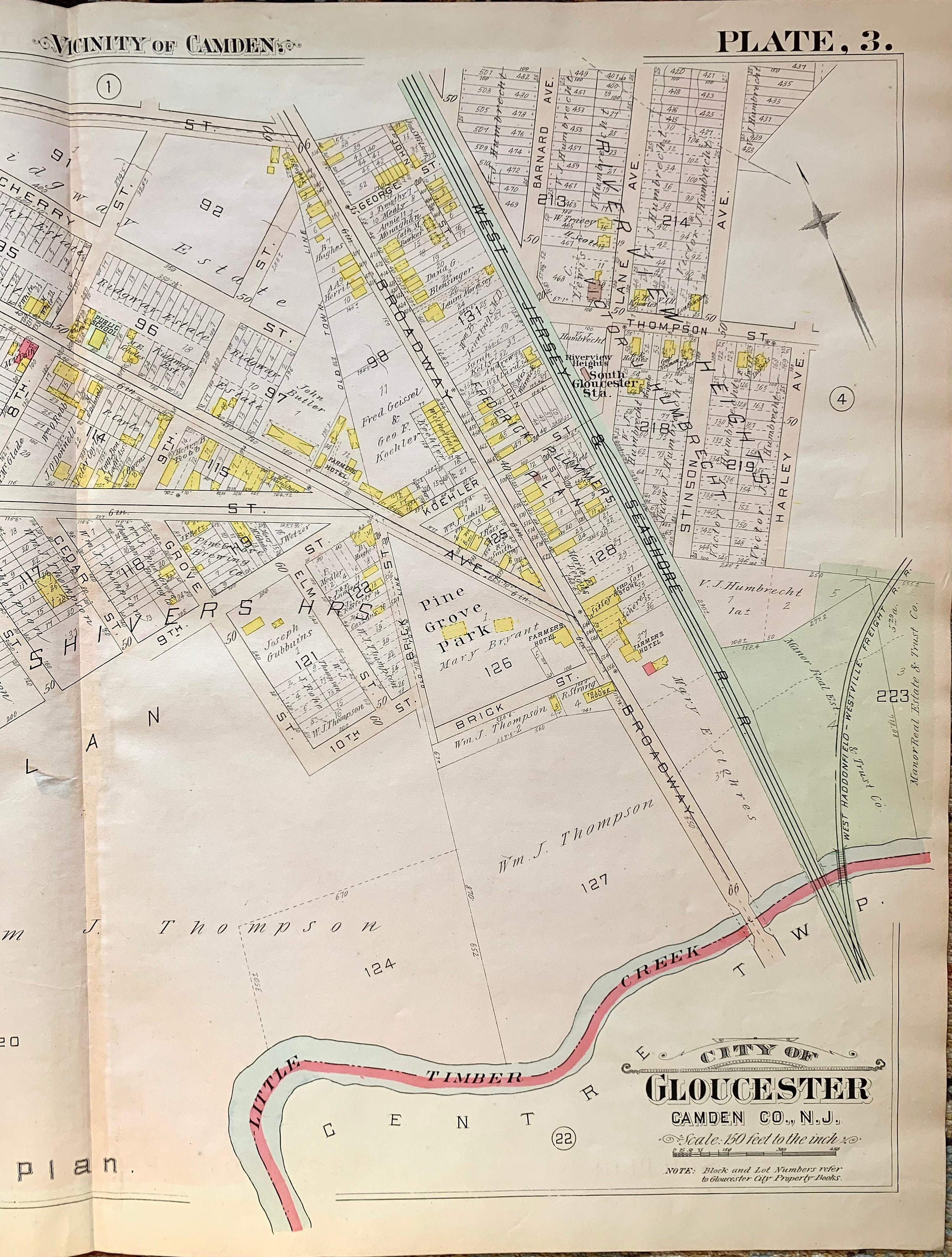 Gloucester City Map, Original 1890 Camden and Vicinity Atlas, Camden ...