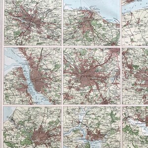 Towns of England and Scotland Map, Original 1922 Times Atlas, Liverpool ...