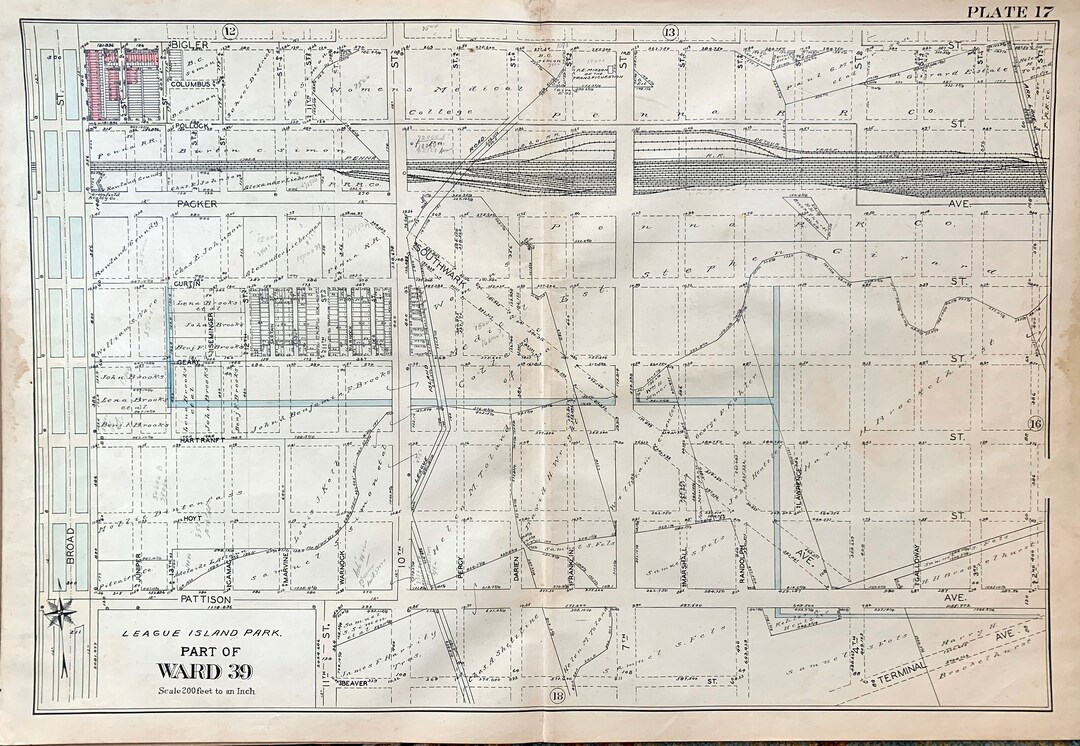 Packer Park Map, Original 1886 City of Philadelphia Atlas Map, Citizens ...