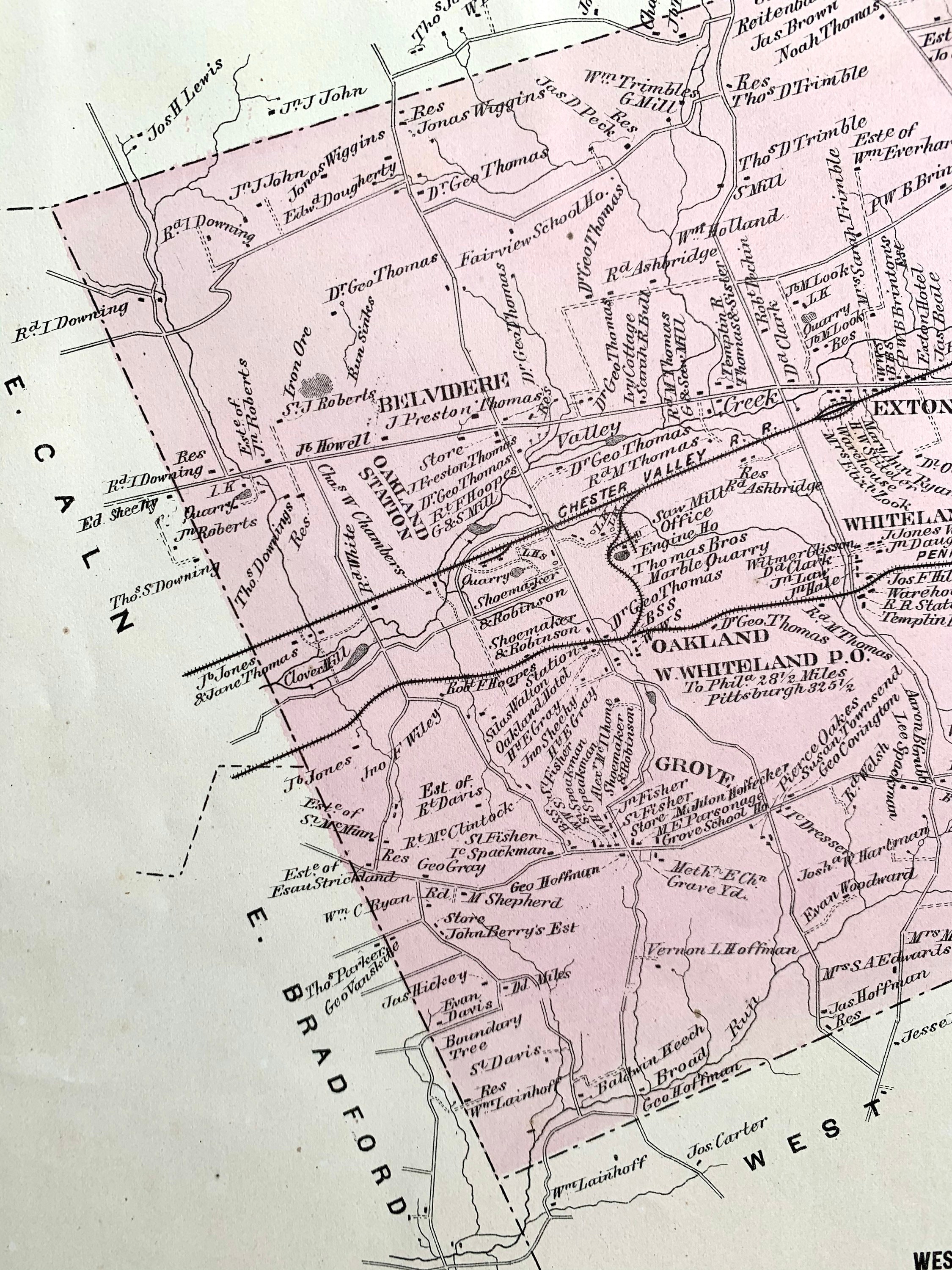 West Whiteland Township map Original 1873 Chester County - Etsy.de