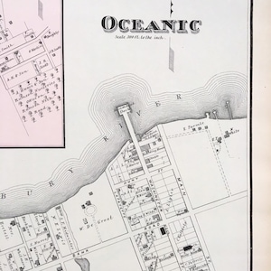Rumson Map, Original 1878 New Jersey Shore Atlas, Oceanic, Fair Haven ...