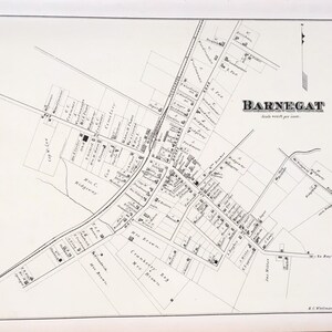 Barnegat Map, Original 1878 New Jersey Shore Atlas, Ocean County ...