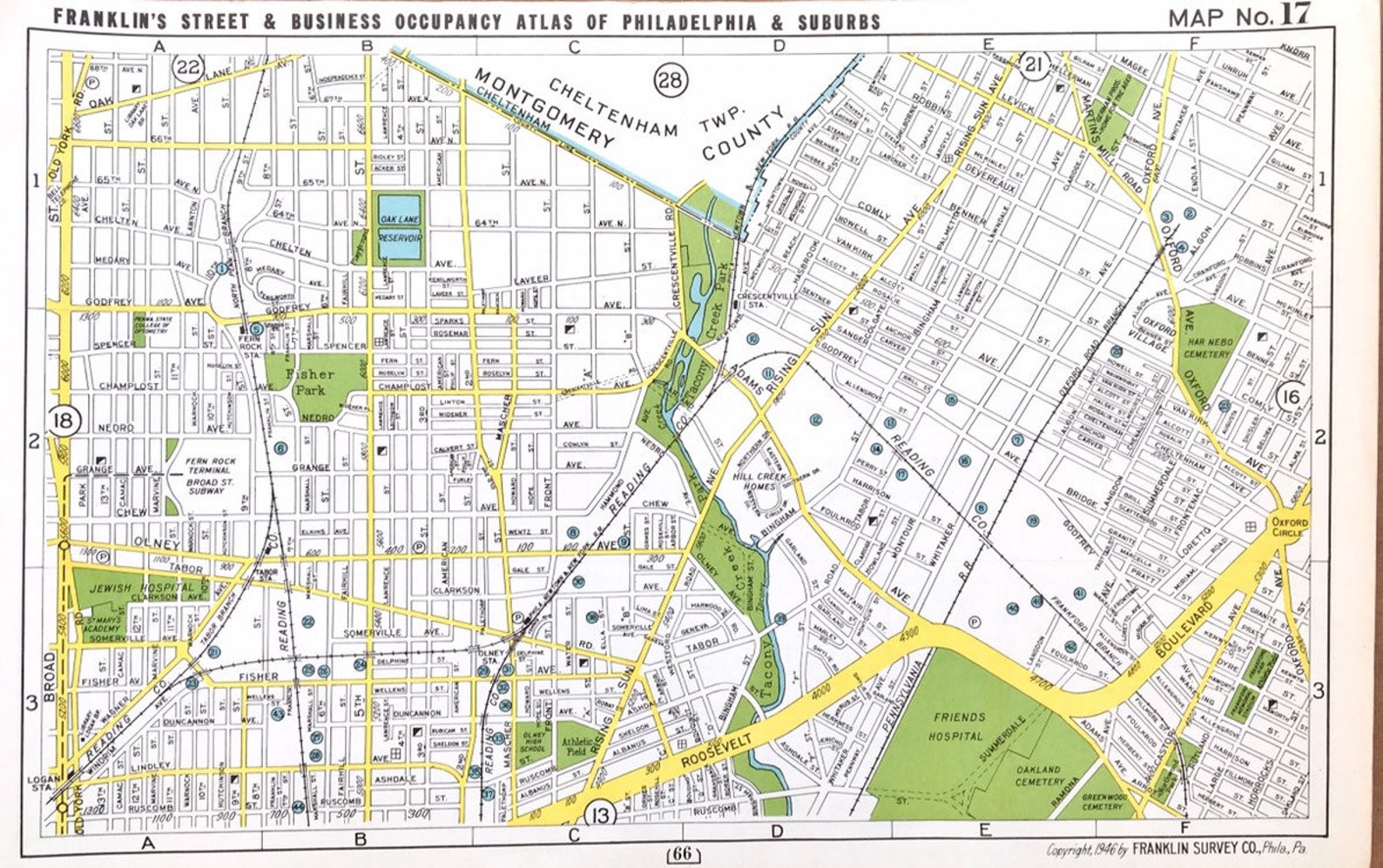 Philadelphia Atlas Map, Original 1946, Olney, Lawncrest, Cedar Grove - Etsy