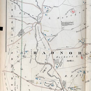 Radnor Map, Original 1926 Main Line Atlas, Ithan Map, Delaware County ...