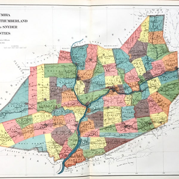 Montour County Map - Etsy