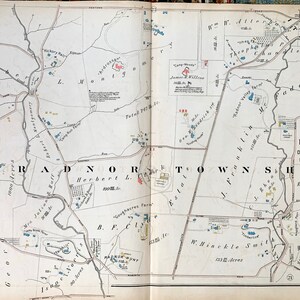 Radnor Map, Original 1926 Main Line Atlas, Ithan Map, Delaware County ...
