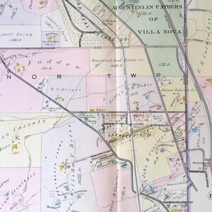 Villanova Map, Original 1908 Main Line Atlas, Radnor - Etsy