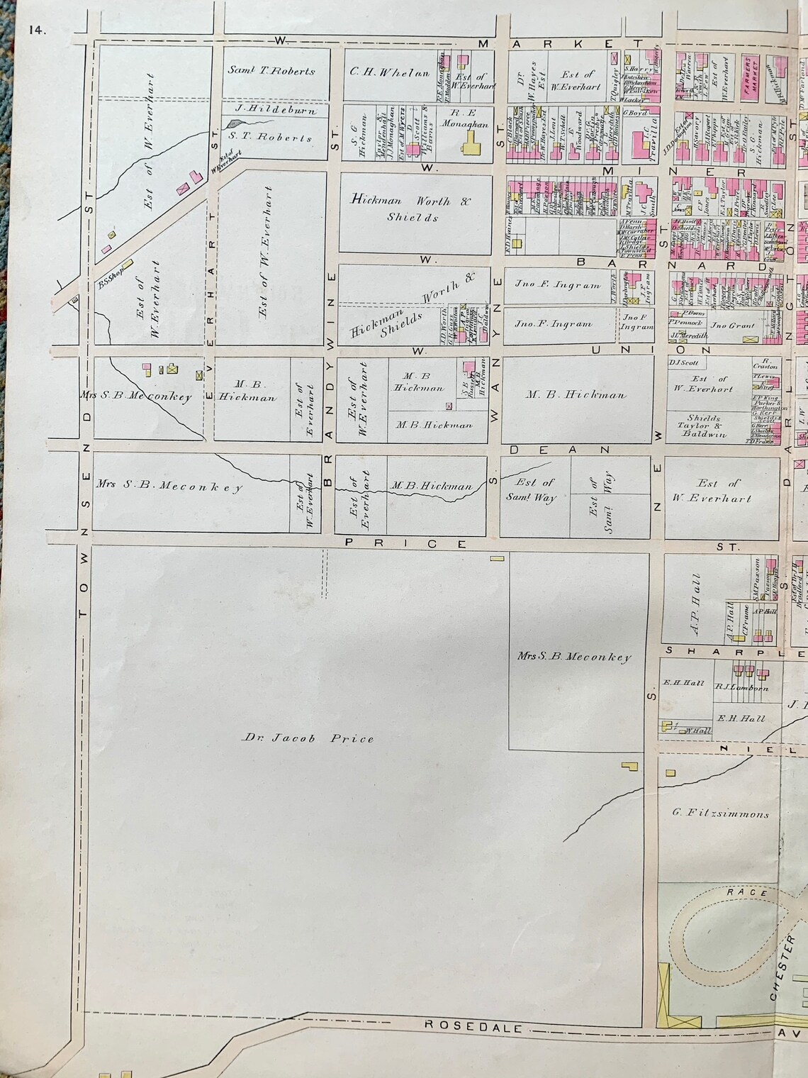 West Chester Pennsylvania Map Original 1883 Chester County | Etsy