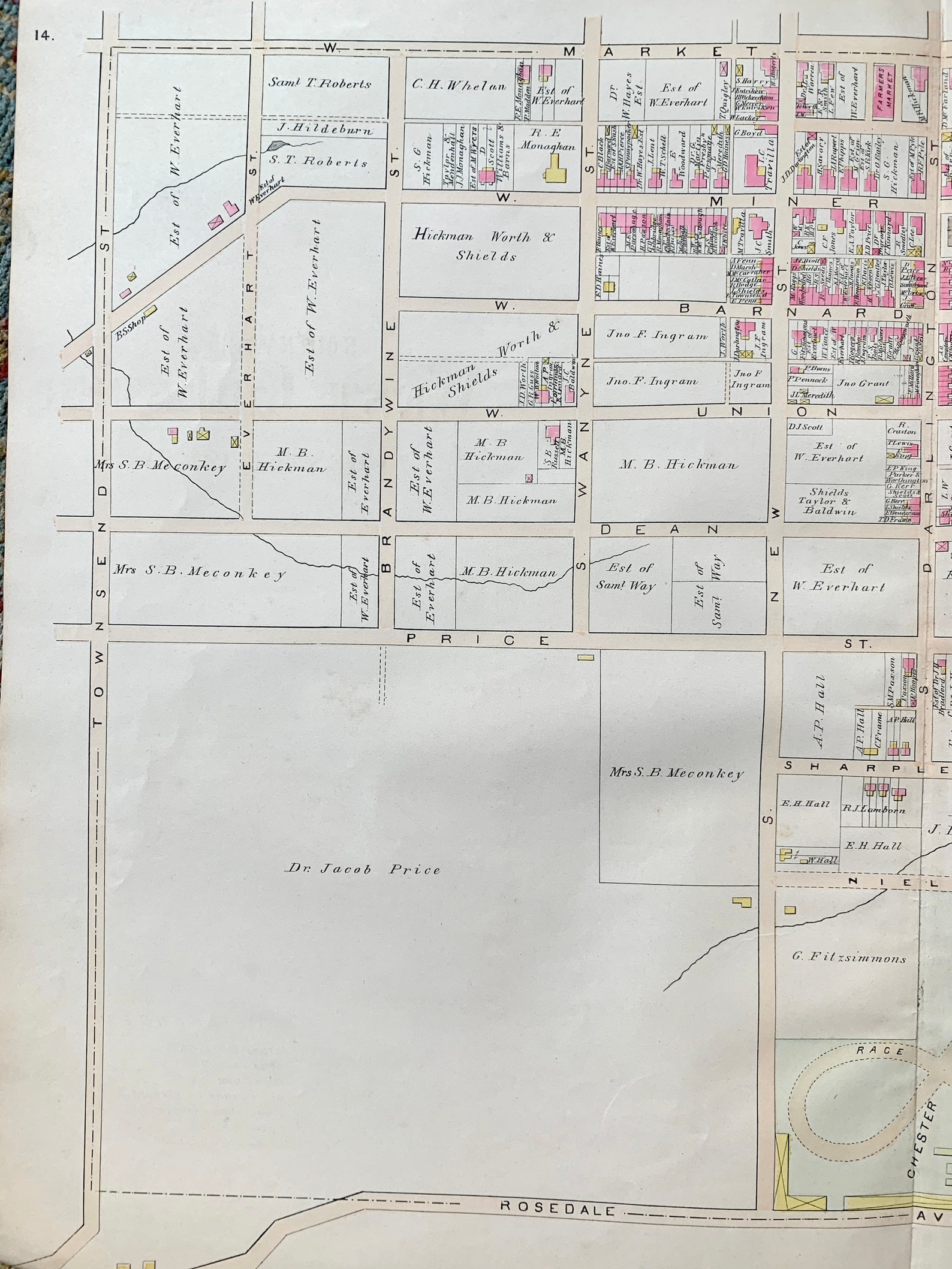 West Chester Pennsylvania Map Original 1883 Chester County | Etsy