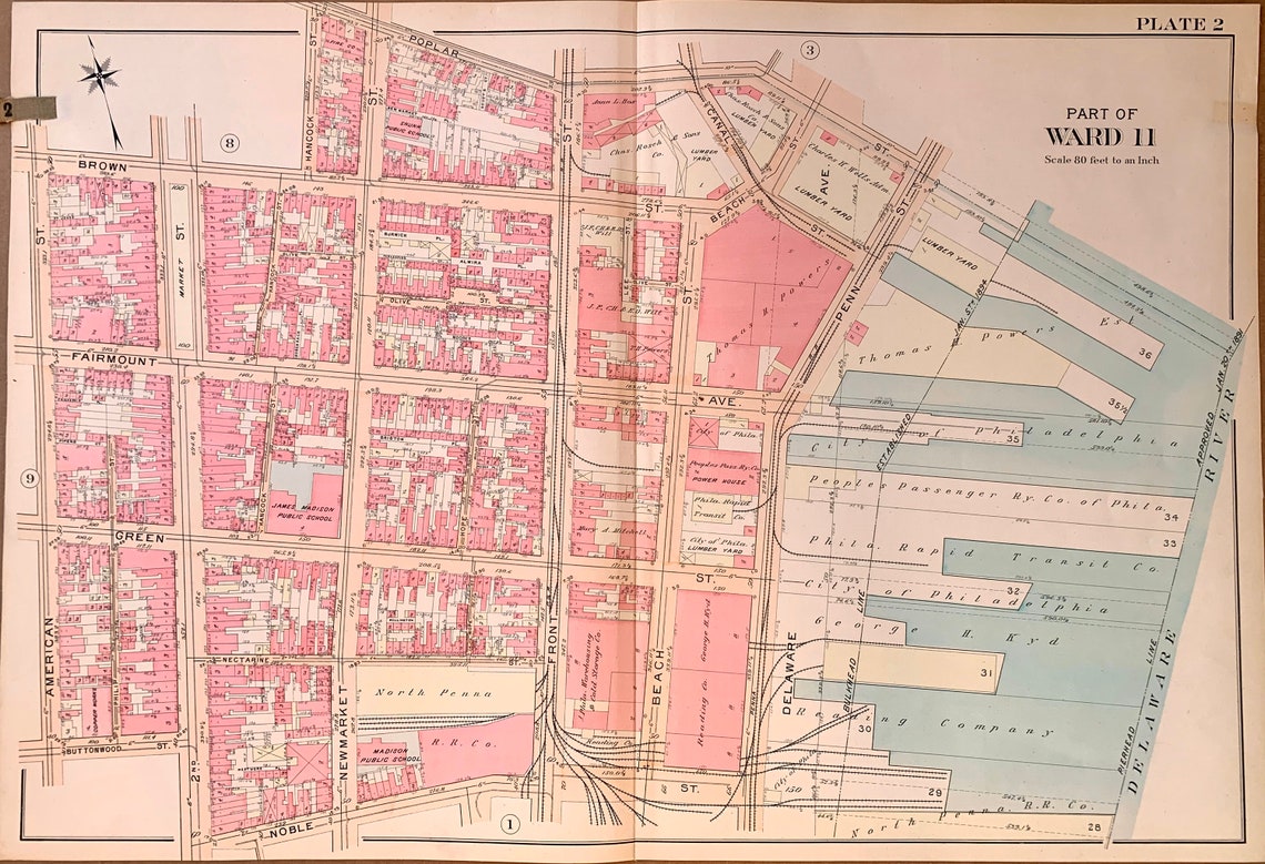 Northern Liberties Map Original 1907 City of Philadelphia - Etsy