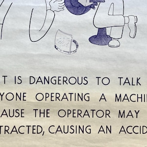 Auto Mechanic Safety Poster, Original 1968 Los Angeles School Chart ...