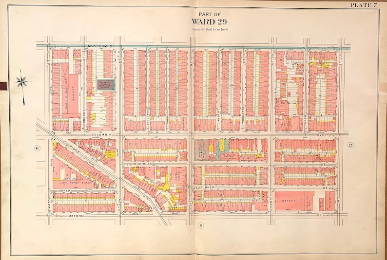 Brewerytown Map North Central Map Original 1907 City of - Etsy