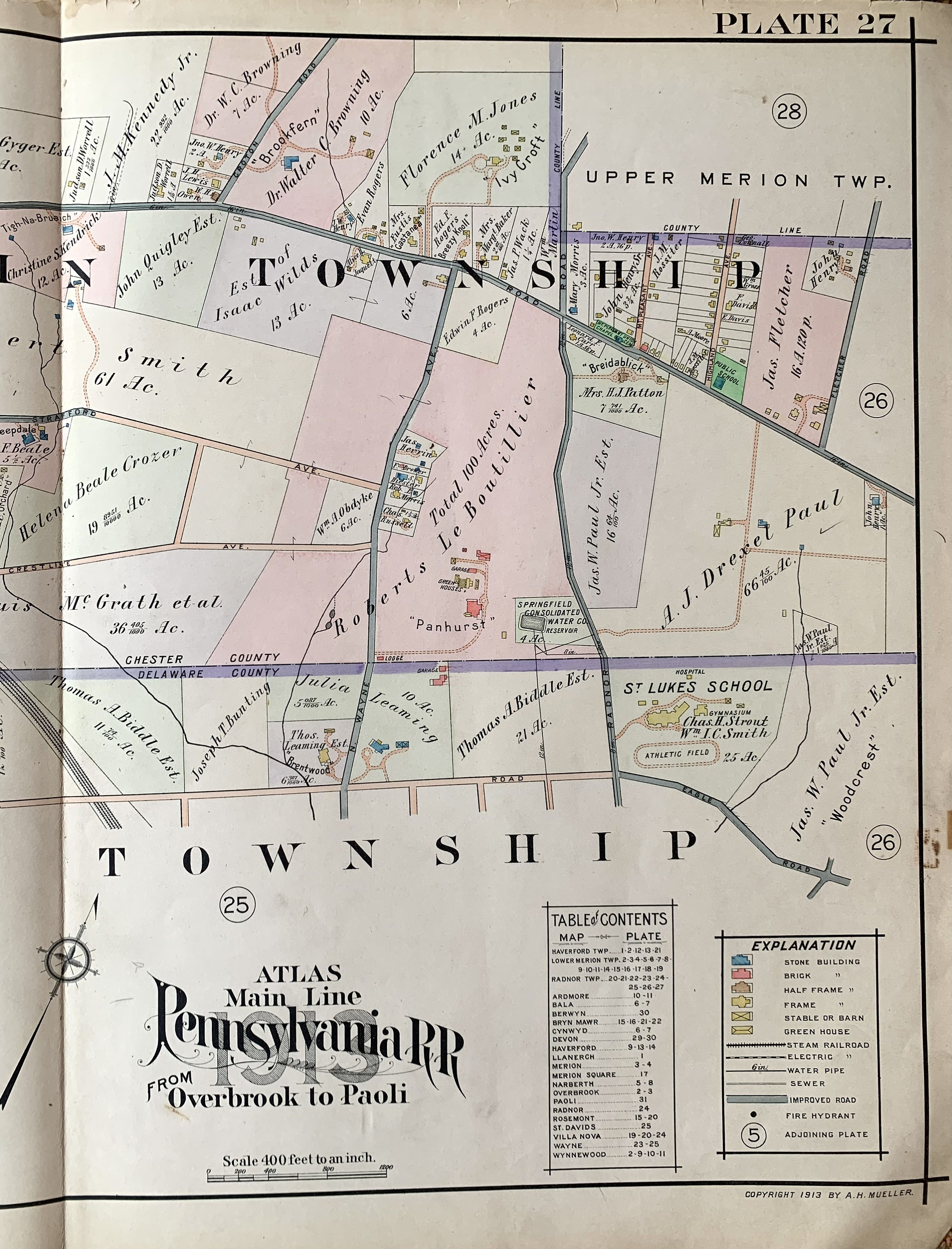 Devon Map Original 1913 Mainline Pennsylvania Railroad Atlas - Etsy