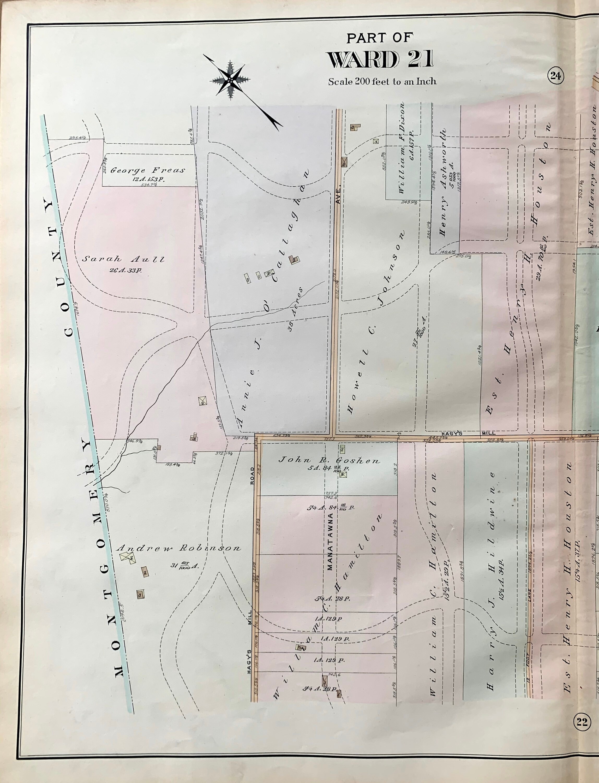 Roxborough Map, Original 1911 City of Philadelphia Atlas, Shawmont Map ...