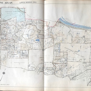 West Conshohocken Map, Lower Merion Township, Gladwyne, Original 1947 ...