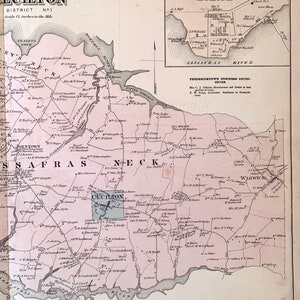Cecilton Map, Cecil County Maryland Atlas Map, Original 1877 Hand ...