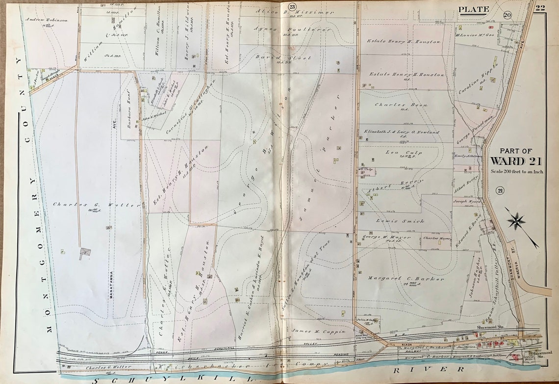 Roxborough Map Original 1911 City of Philadelphia Atlas - Etsy